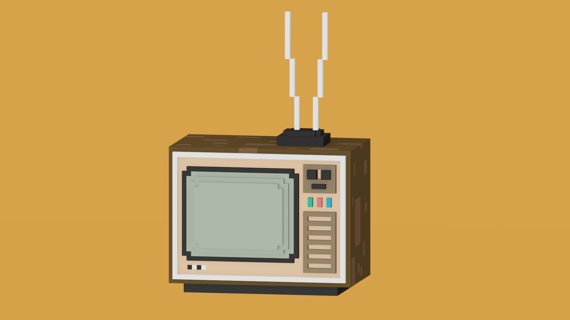 Vintage TV Pixel Art 3D - TurboSquid 1818281