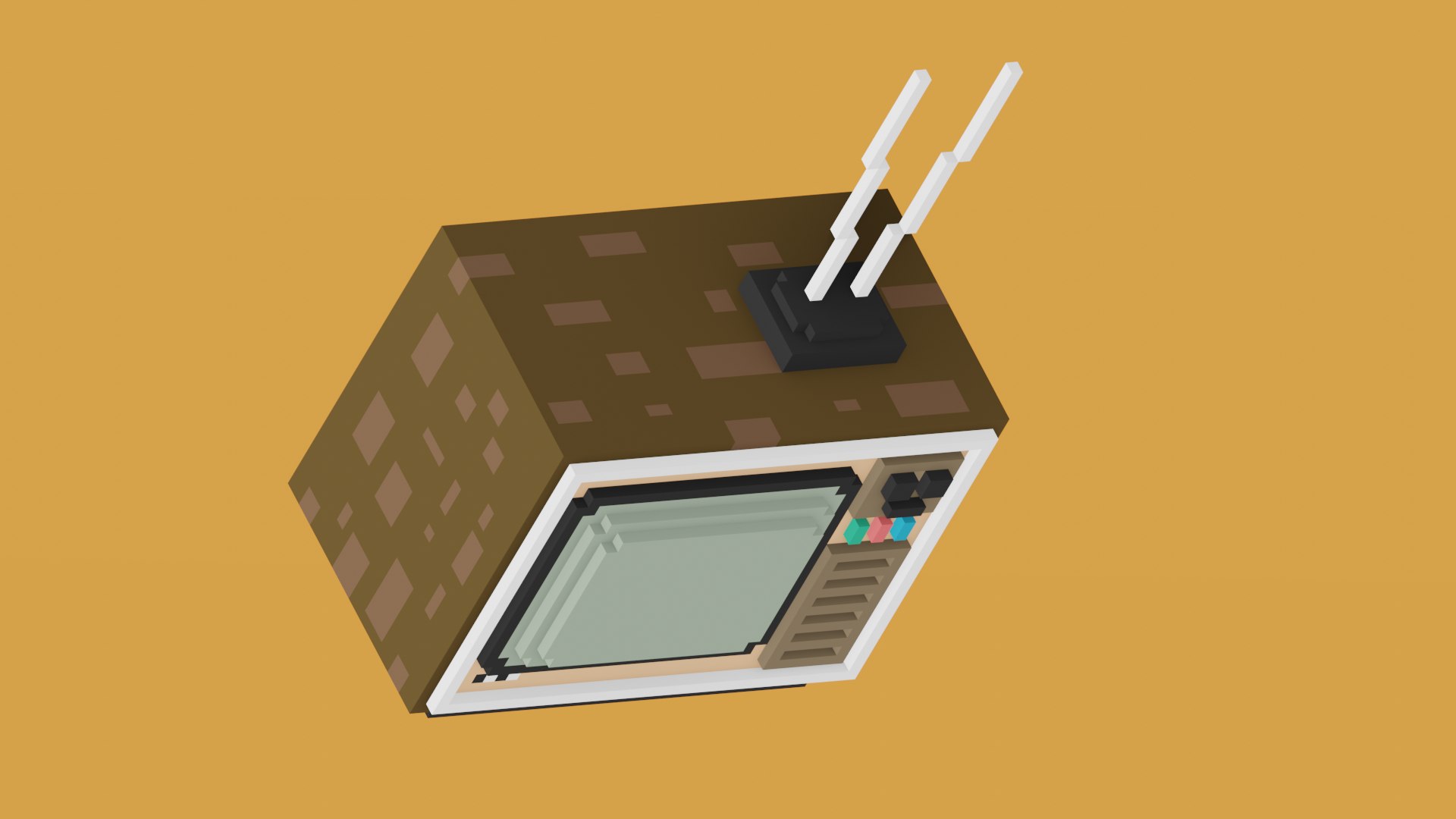 Vintage TV Pixel Art 3D - TurboSquid 1818281