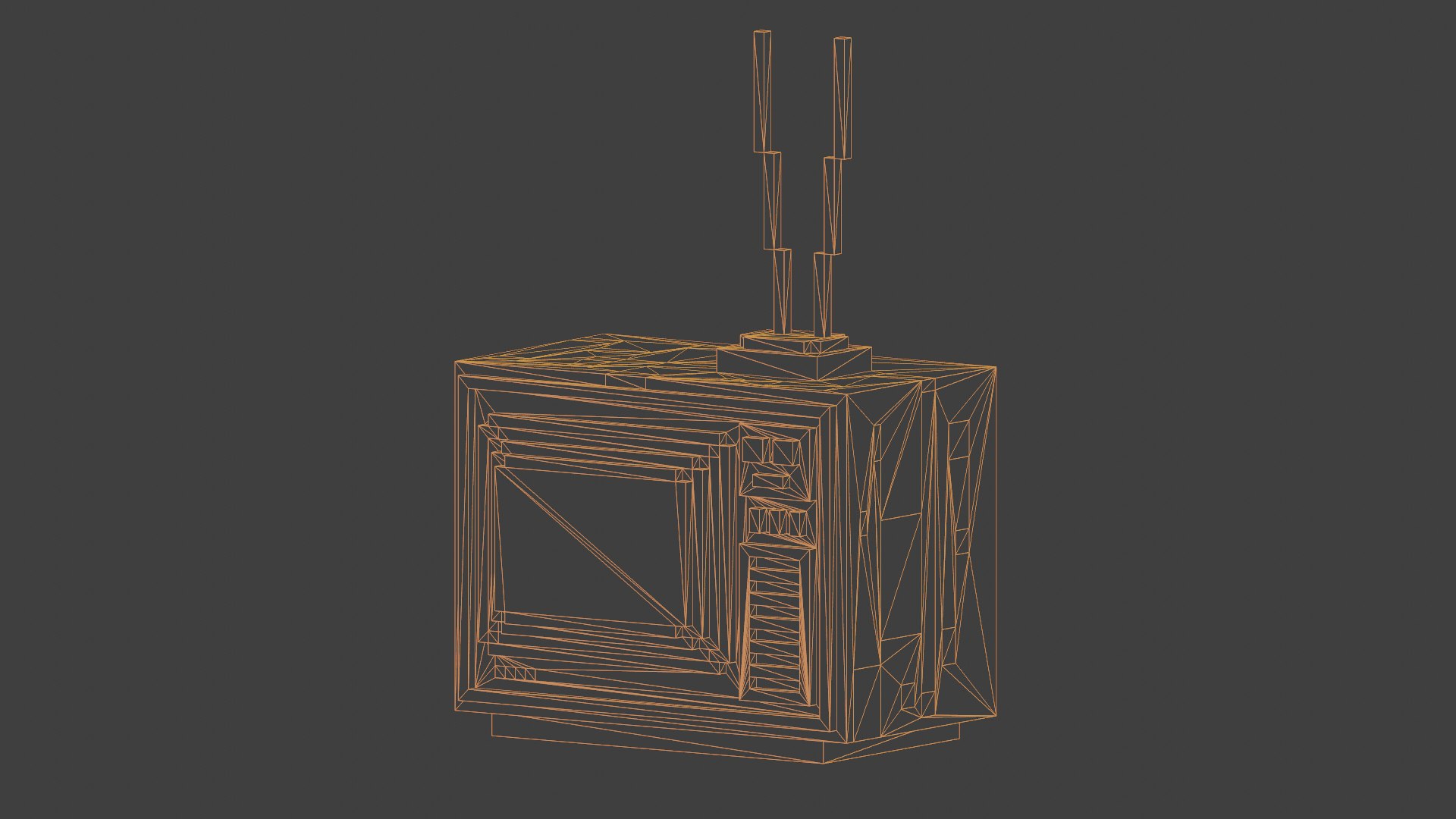 Vintage TV Pixel Art 3D - TurboSquid 1818281