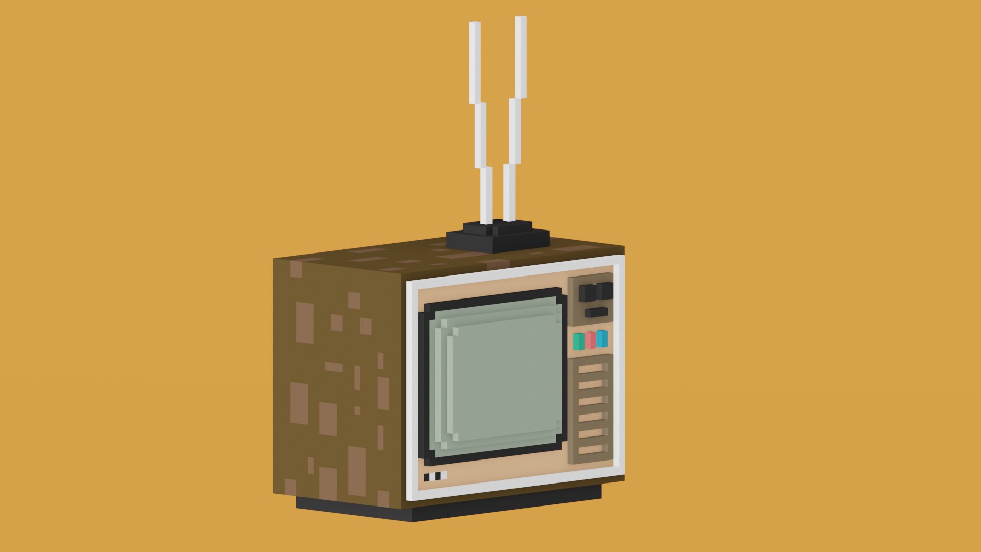 Vintage TV Pixel Art 3D - TurboSquid 1818281