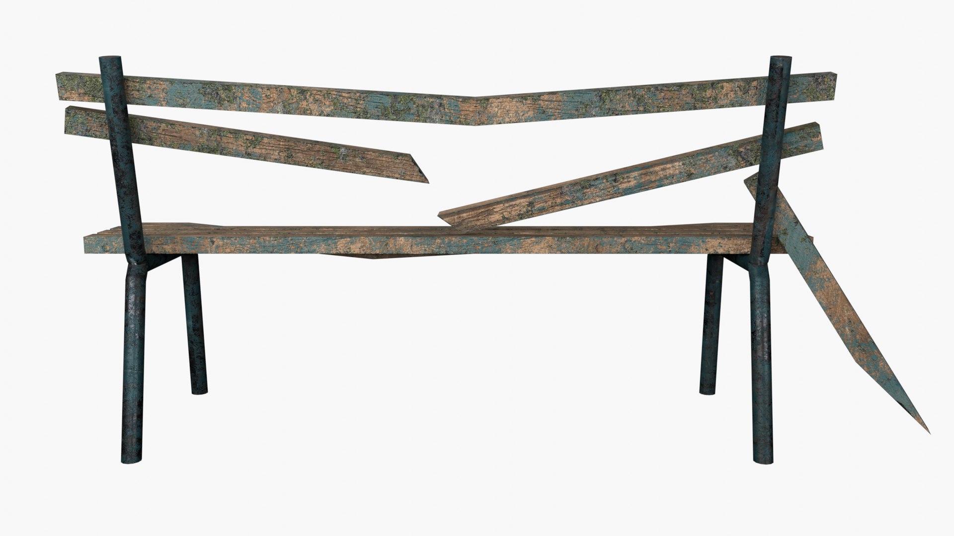 3D Damaged Bench - TurboSquid 2283048