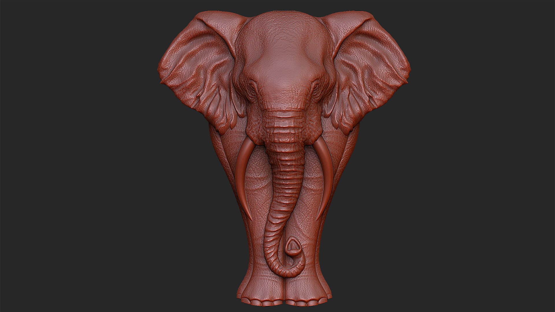 3d Model Elephant Bas-relief Sculpture Cnc