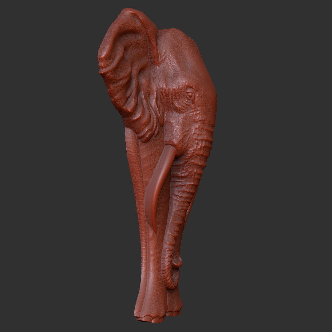 3d model elephant bas-relief sculpture cnc
