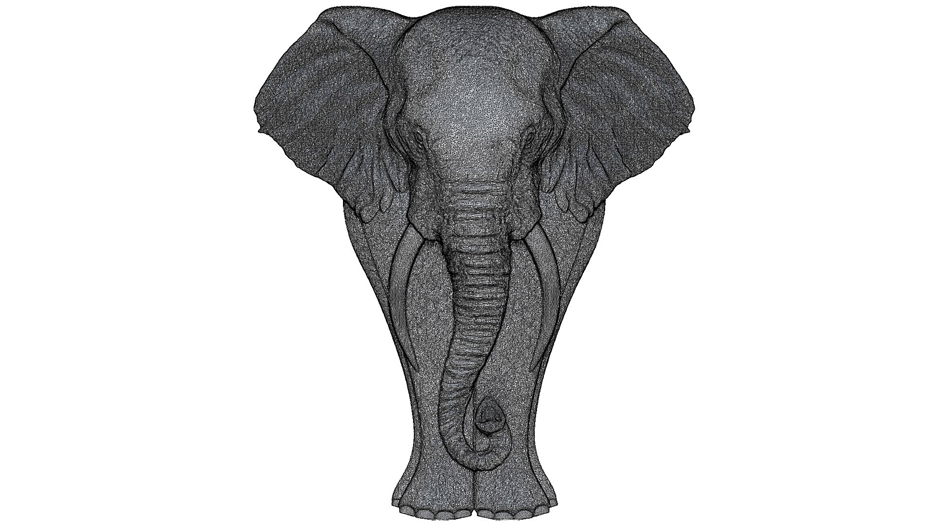 3d Model Elephant Bas-relief Sculpture Cnc