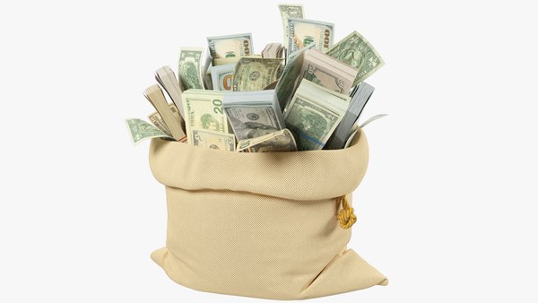 Money Bag and Coins Stacks Collection V2 3D model - TurboSquid 1955343