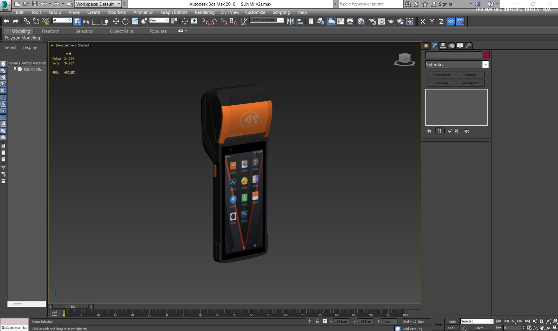 3D SUNMI V2s Smart Mobile POS Terminal - TurboSquid 2345146