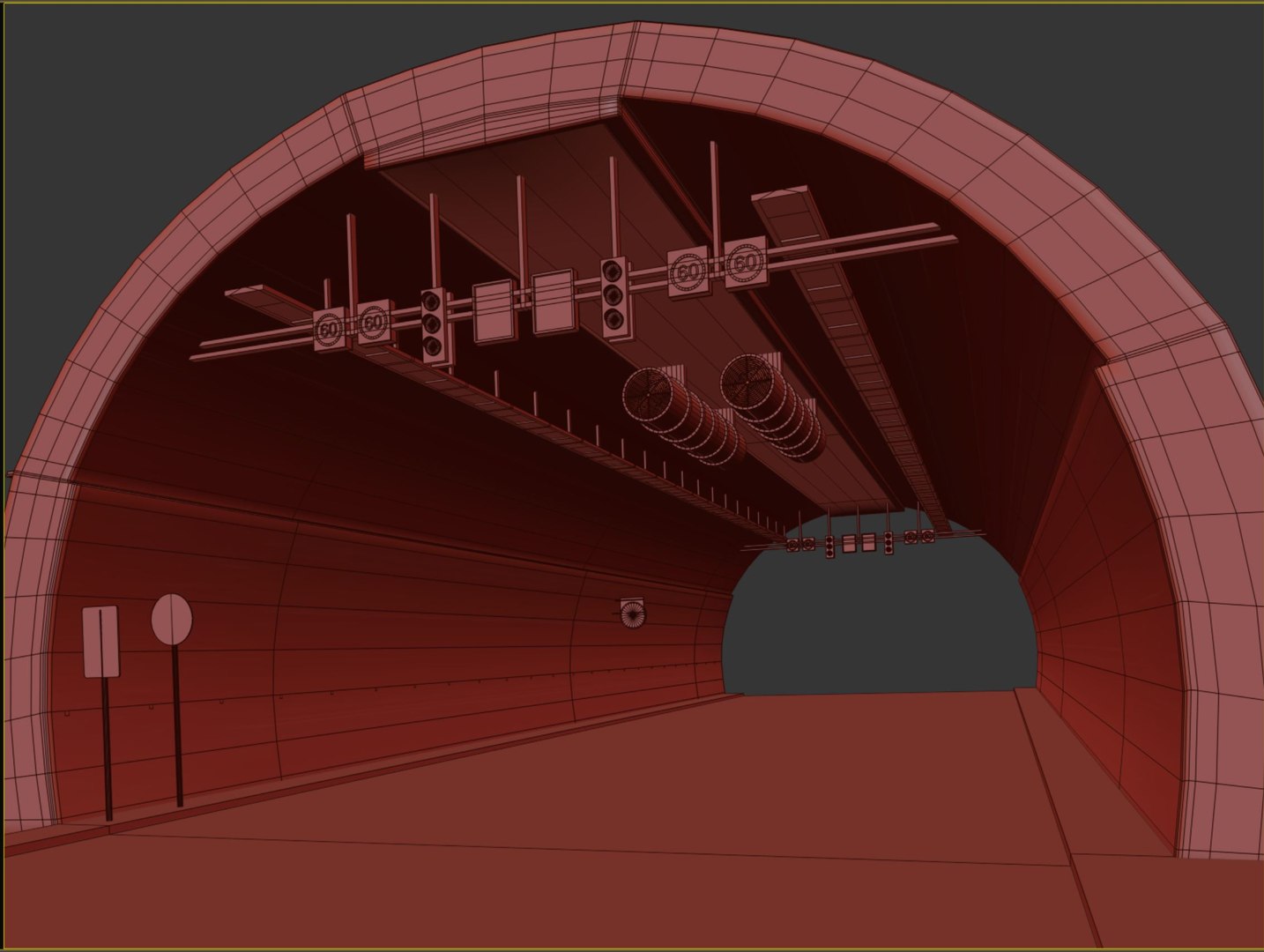 3D Low Poly Modular Road Tunnel 02 Model - TurboSquid 2098557