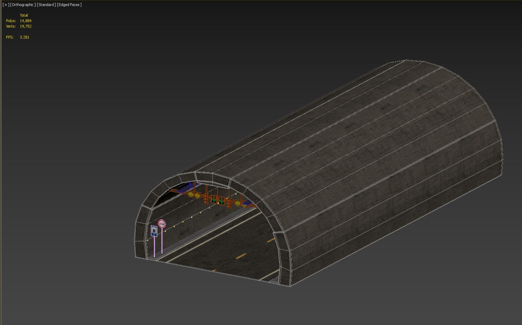 3D Low Poly Modular Road Tunnel 02 Model - TurboSquid 2098557