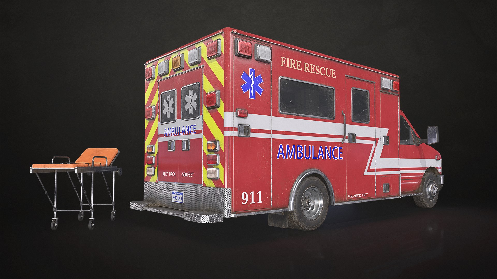 3D Ambulance Type 2 - Low Poly model - TurboSquid 1954868