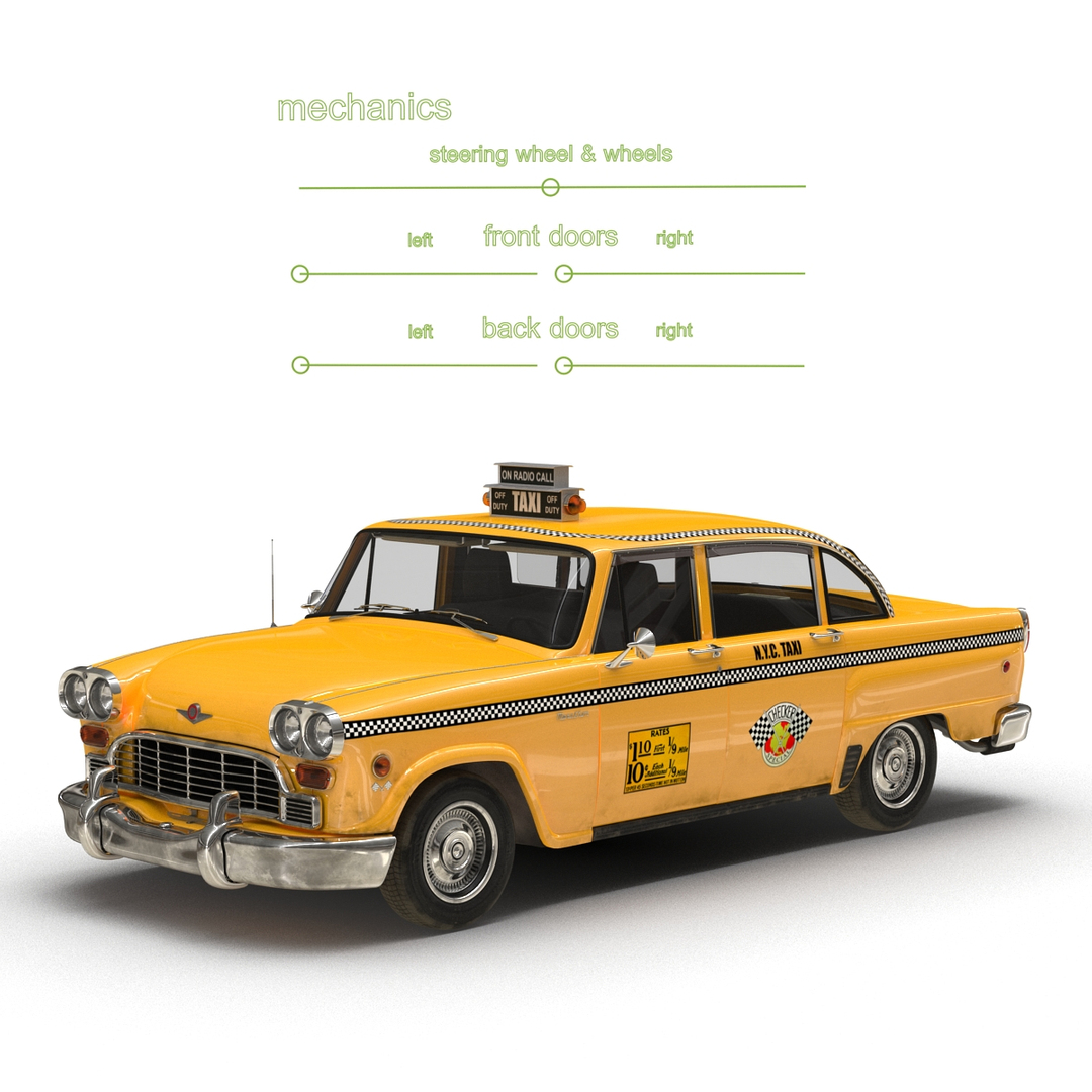 3D Nyc Checker Cab Rigged - TurboSquid 1505459