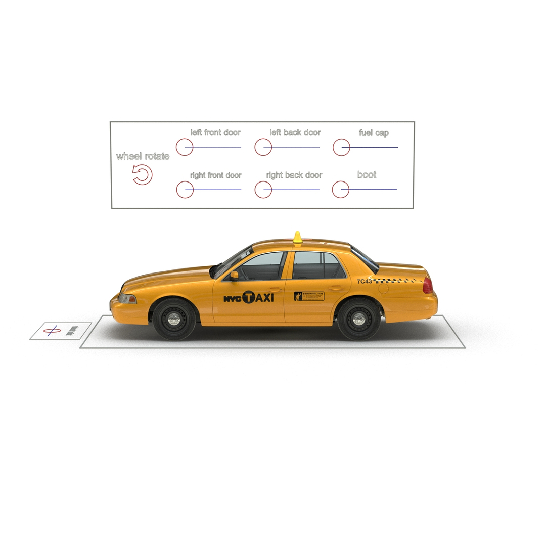 3D Nyc Checker Cab Rigged - TurboSquid 1505459