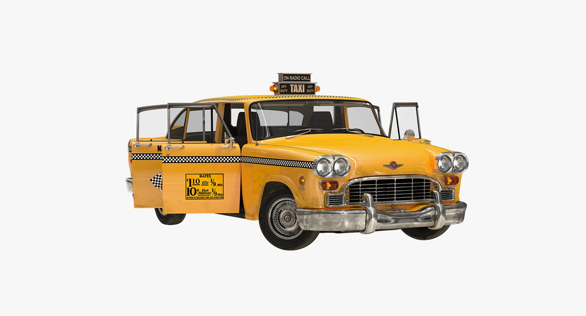 3D Nyc Checker Cab Rigged - TurboSquid 1505459