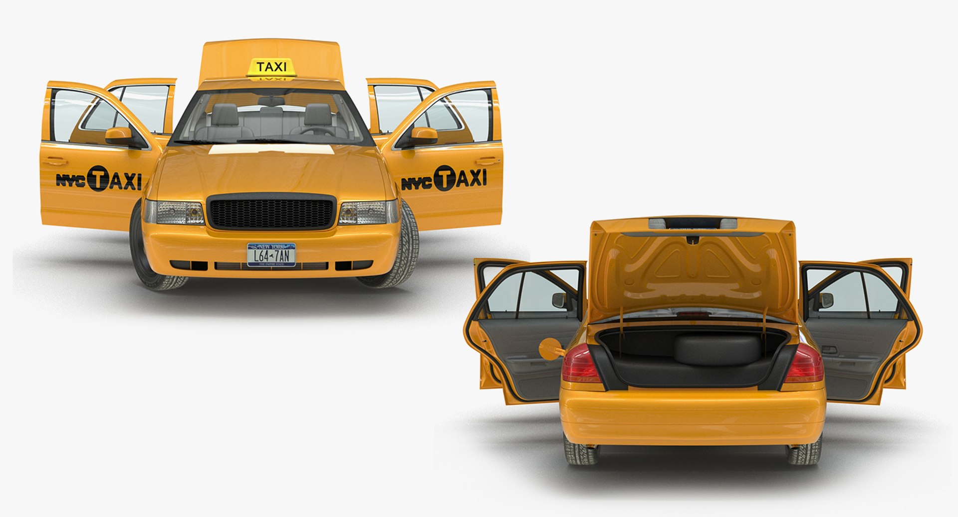 3D Nyc Checker Cab Rigged - TurboSquid 1505459
