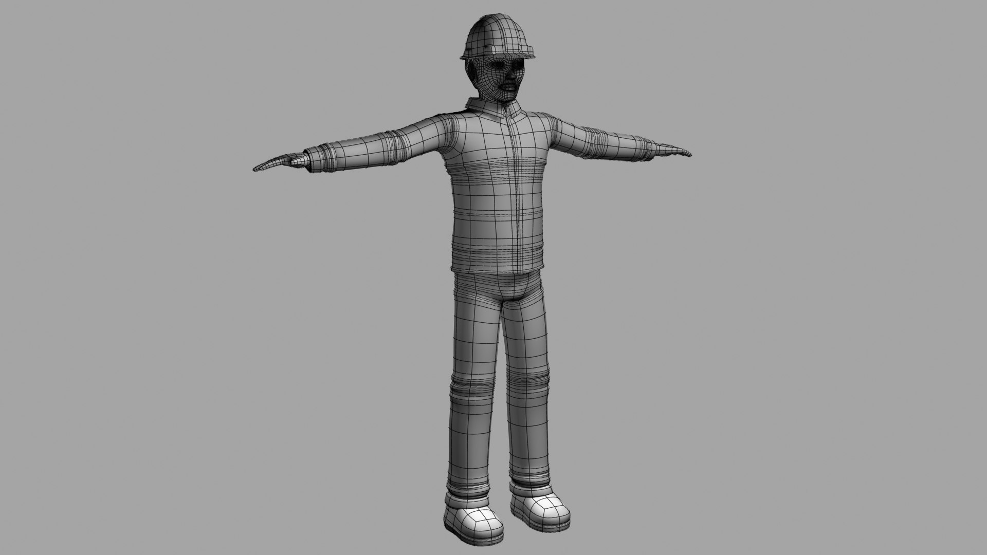 worker character animation 3d model