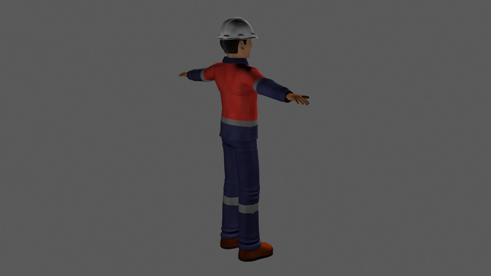 worker character animation 3d model