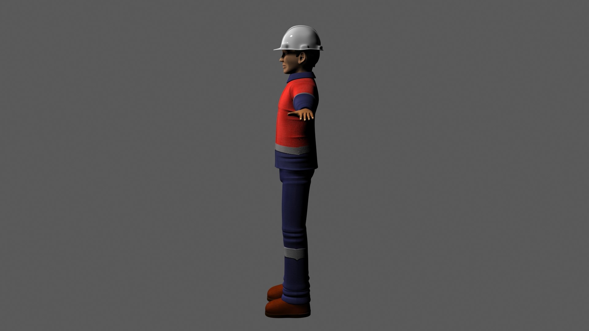 worker character animation 3d model