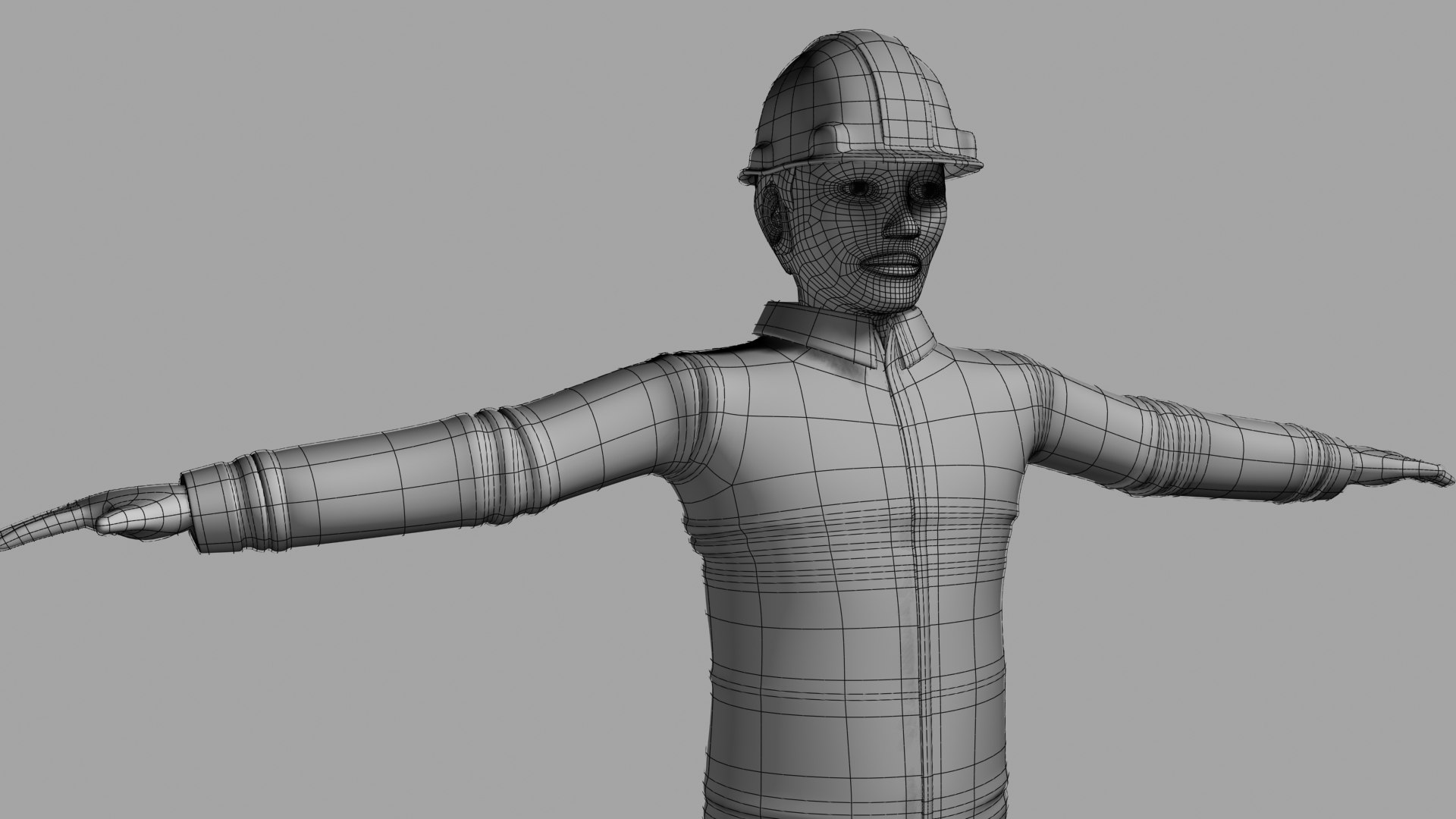 worker character animation 3d model