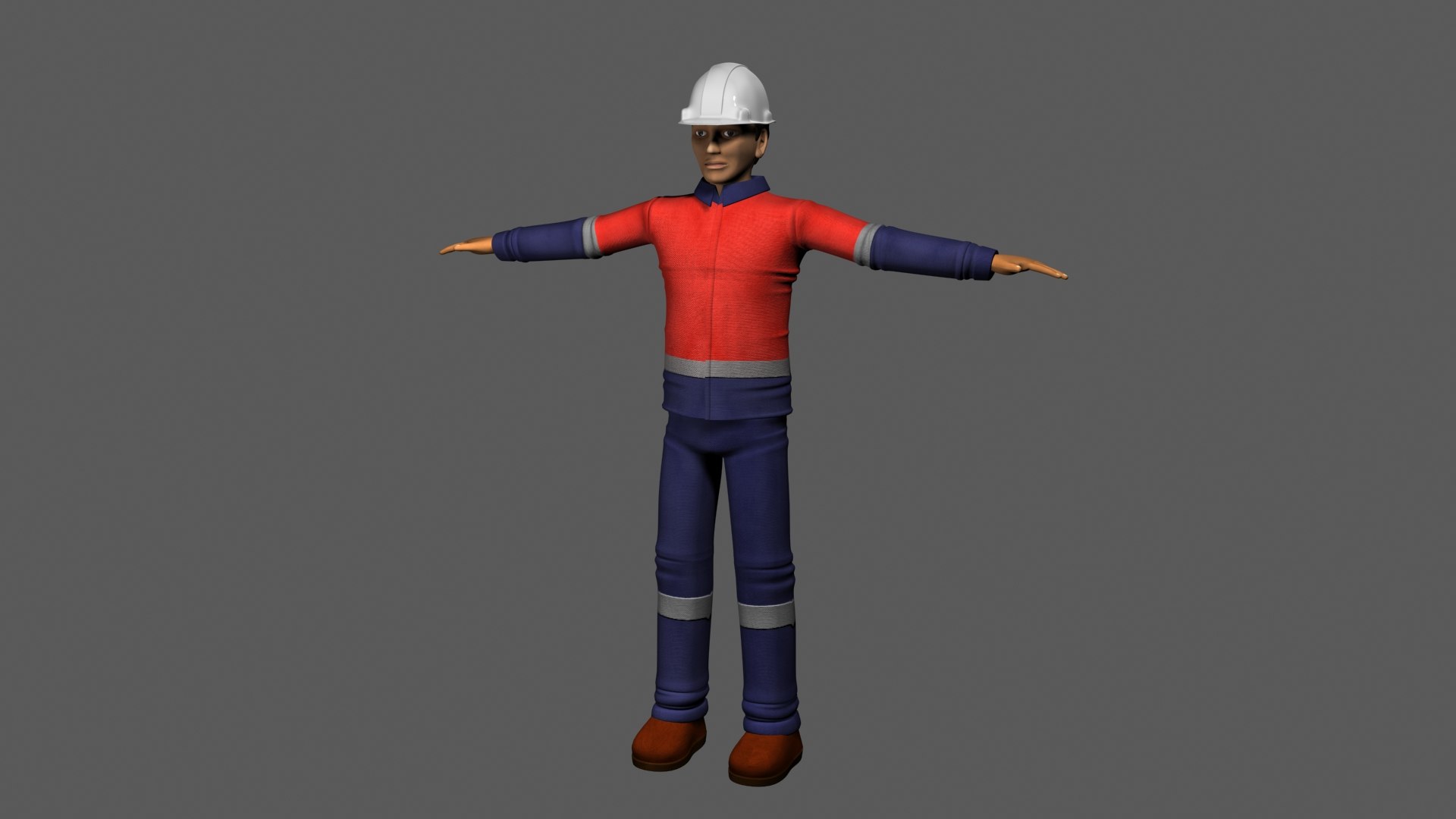 worker character animation 3d model