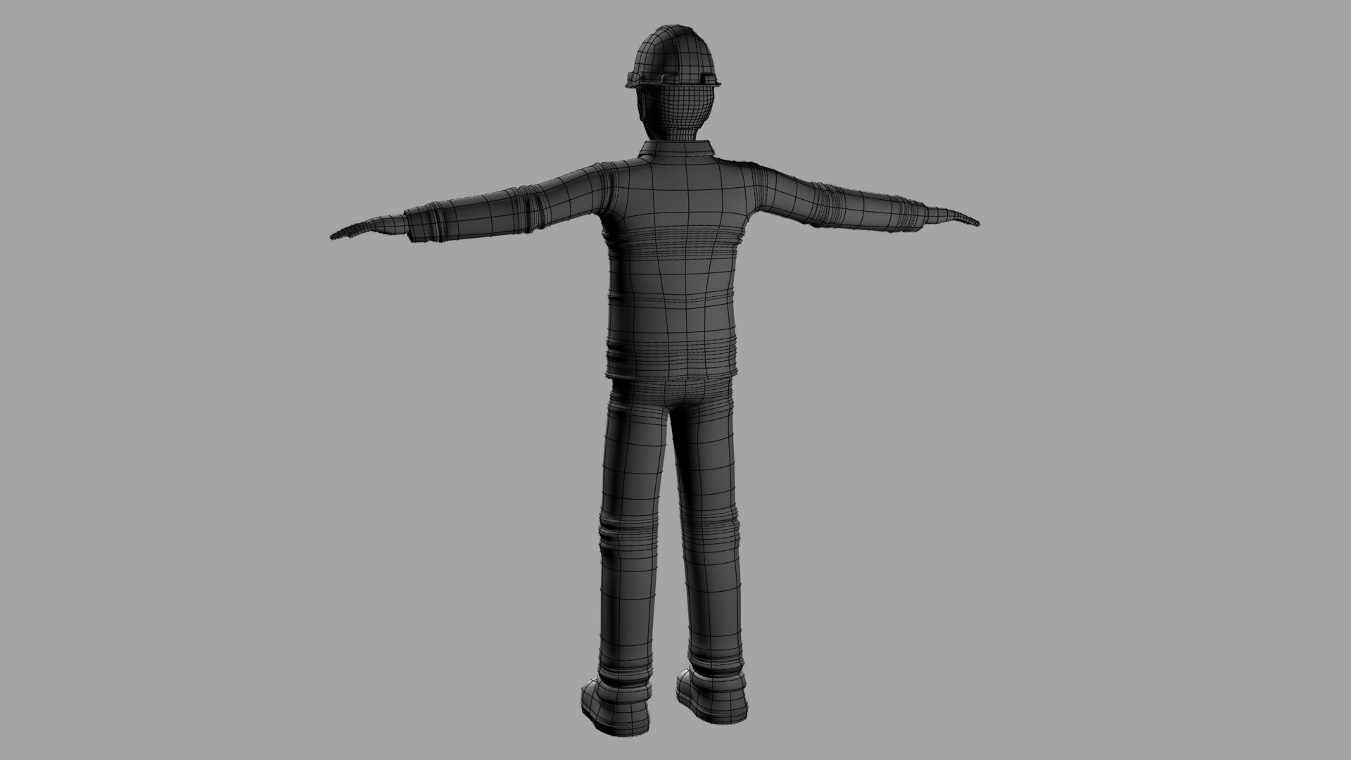 worker character animation 3d model