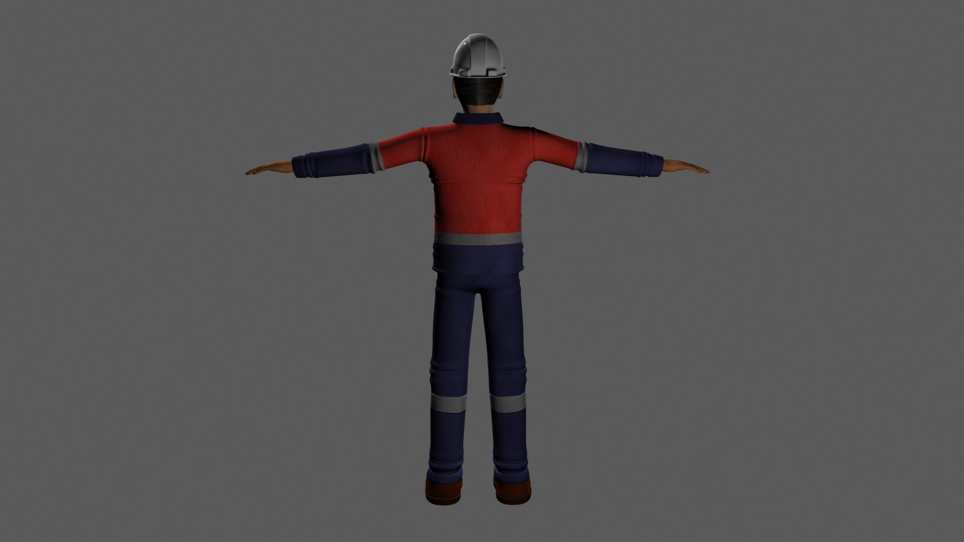 worker character animation 3d model