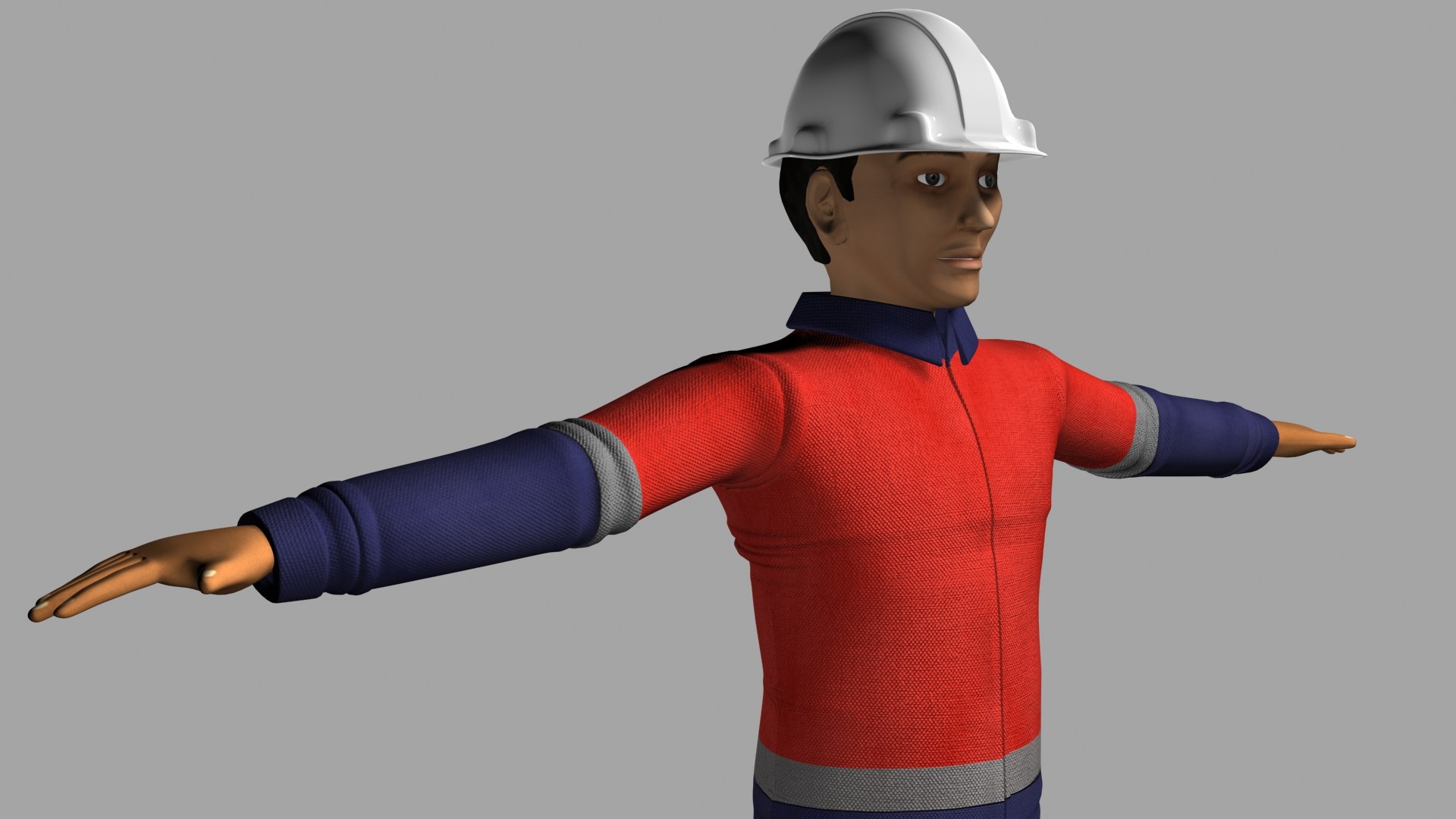 worker character animation 3d model