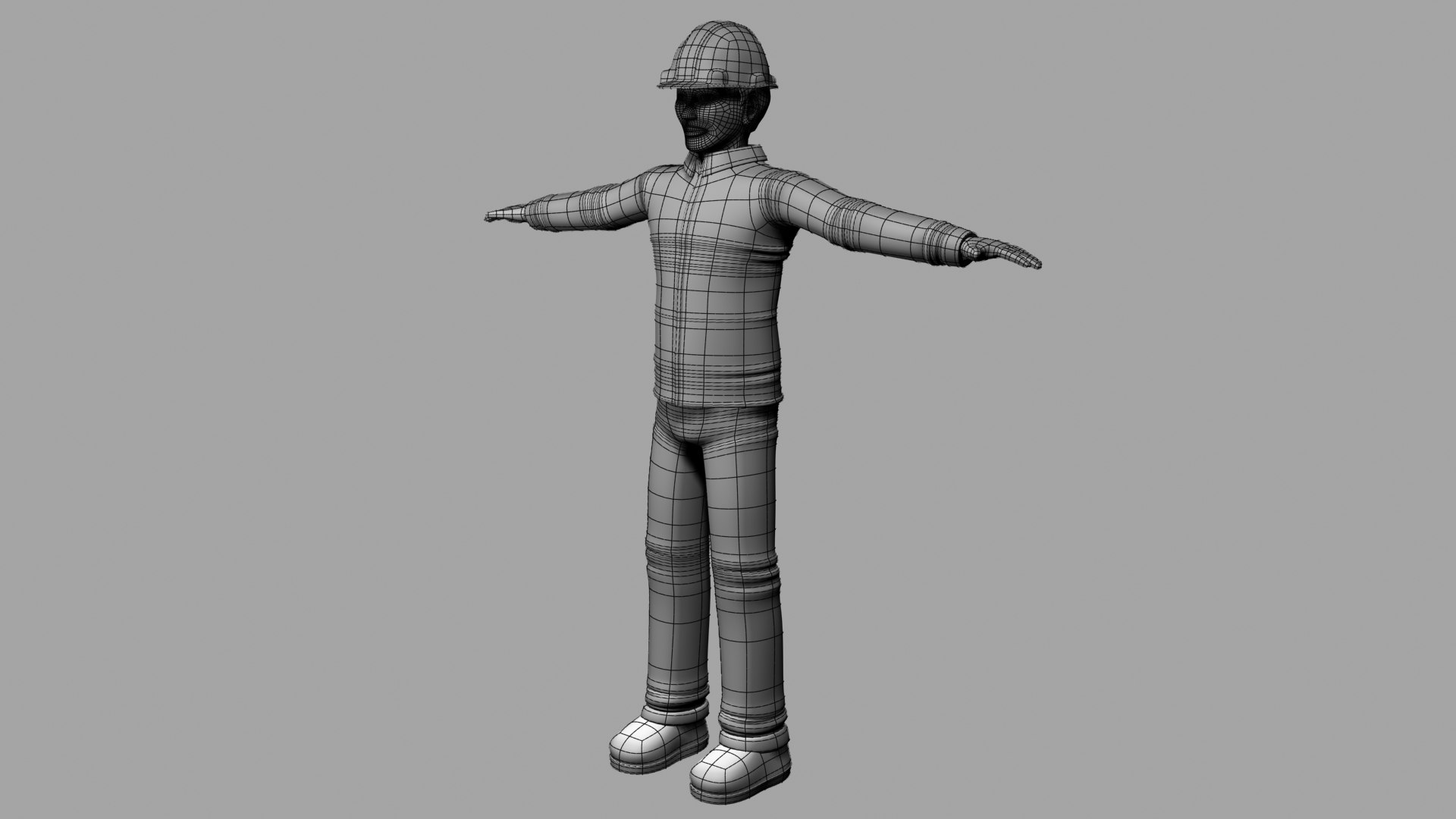 worker character animation 3d model