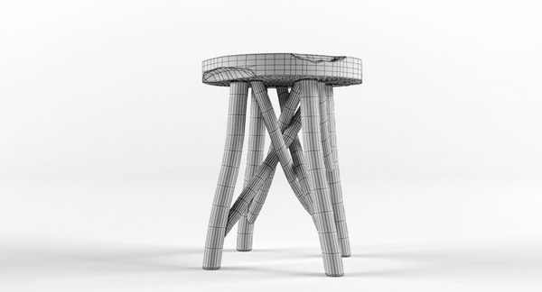 3d model teak bar stool