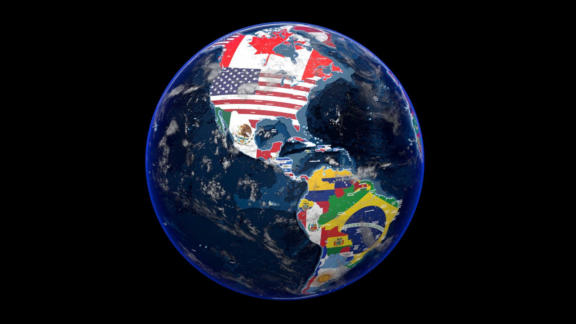 Earth Globe With National Flags 3D Model - TurboSquid 2168980