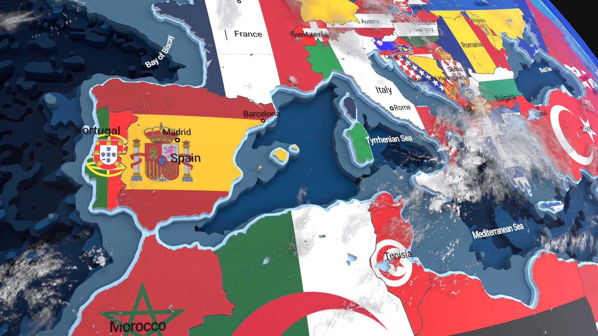 Earth Globe With National Flags 3D Model - TurboSquid 2168980