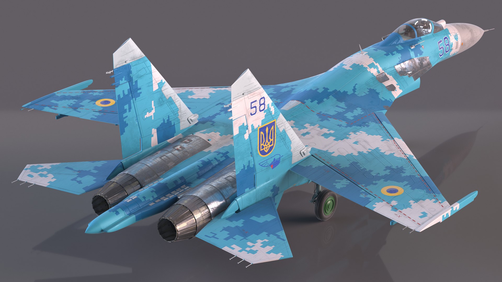 Ukrainian Sukhoi Su-27 Flanker Fighter Aircraft 3D model - TurboSquid ...