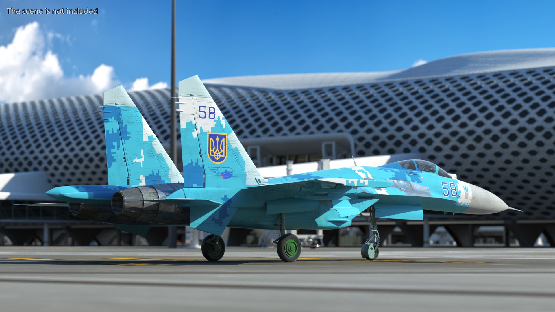 Ukrainian Sukhoi Su-27 Flanker Fighter Aircraft 3D model - TurboSquid ...