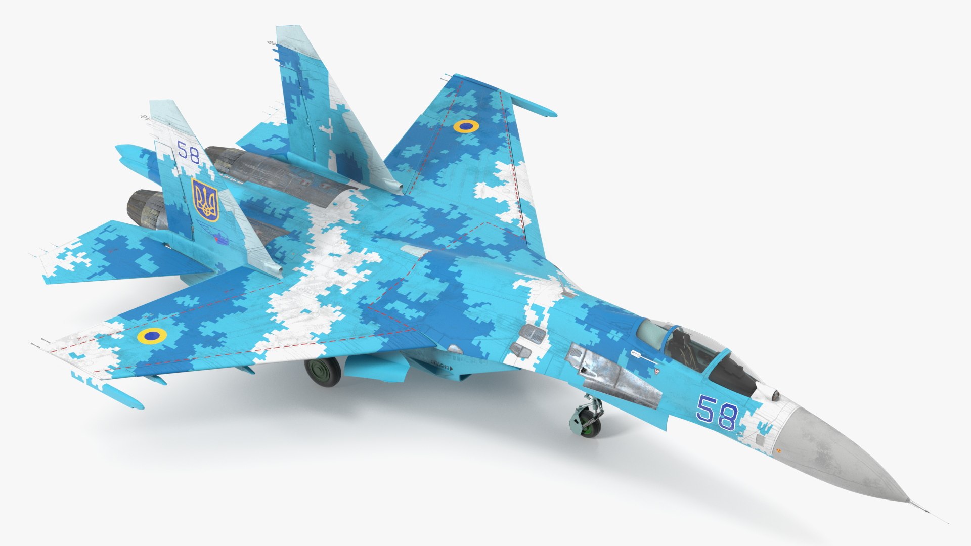 Ukrainian Sukhoi Su-27 Flanker Fighter Aircraft 3D model - TurboSquid ...