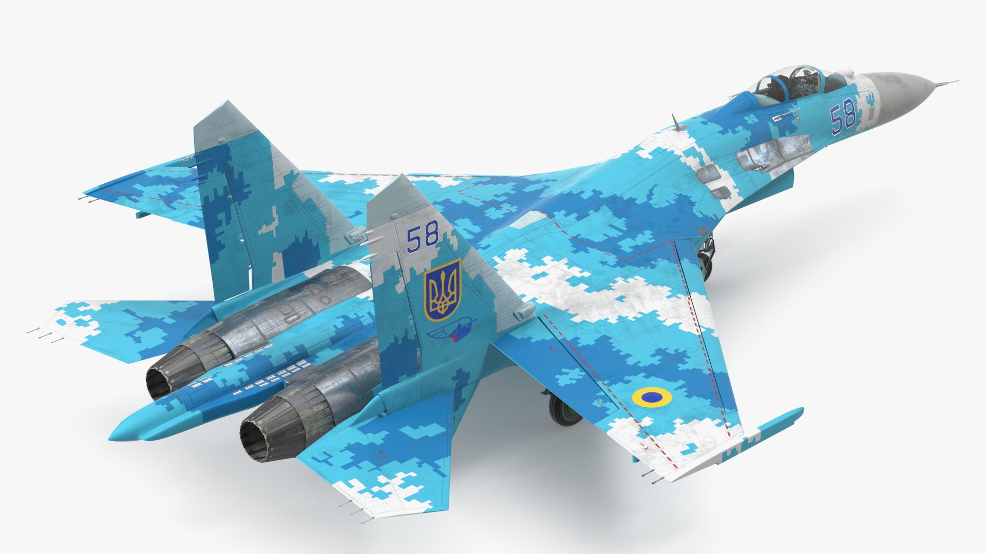 Ukrainian Sukhoi Su-27 Flanker Fighter Aircraft 3D model - TurboSquid ...