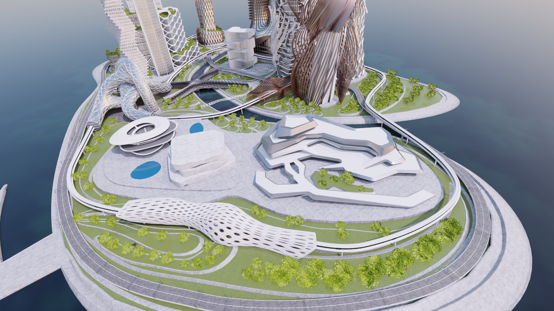 Future City Island Next Model - TurboSquid 1950890