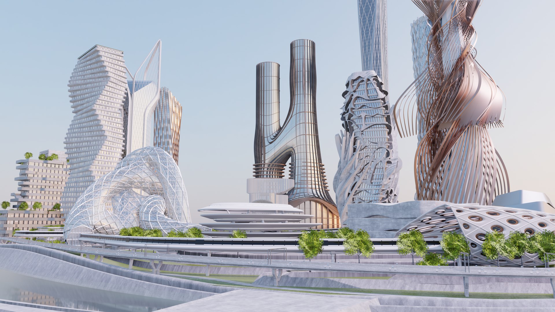 Future City Island Next model - TurboSquid 1950890