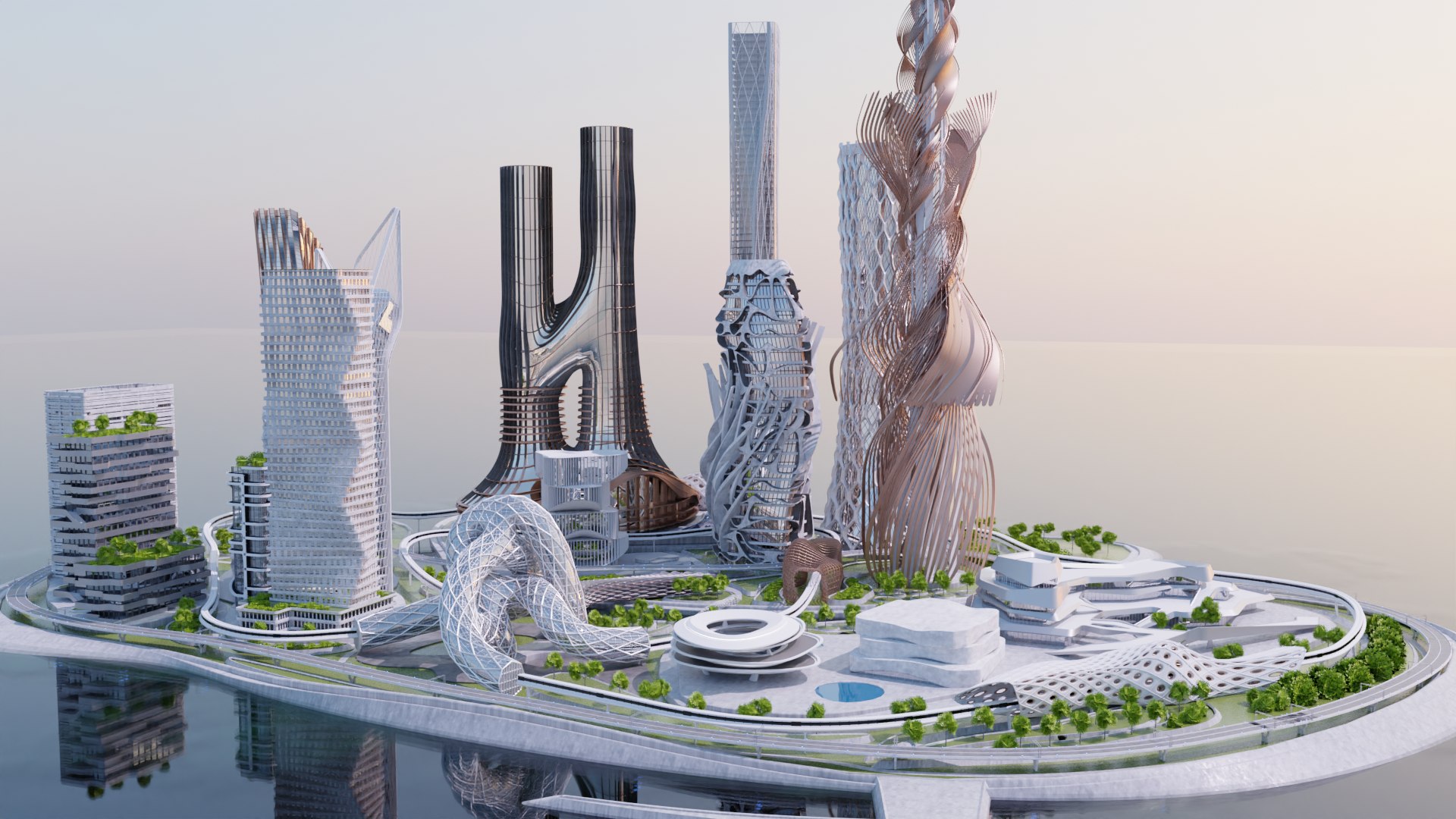 Future City Island Next Model - TurboSquid 1950890