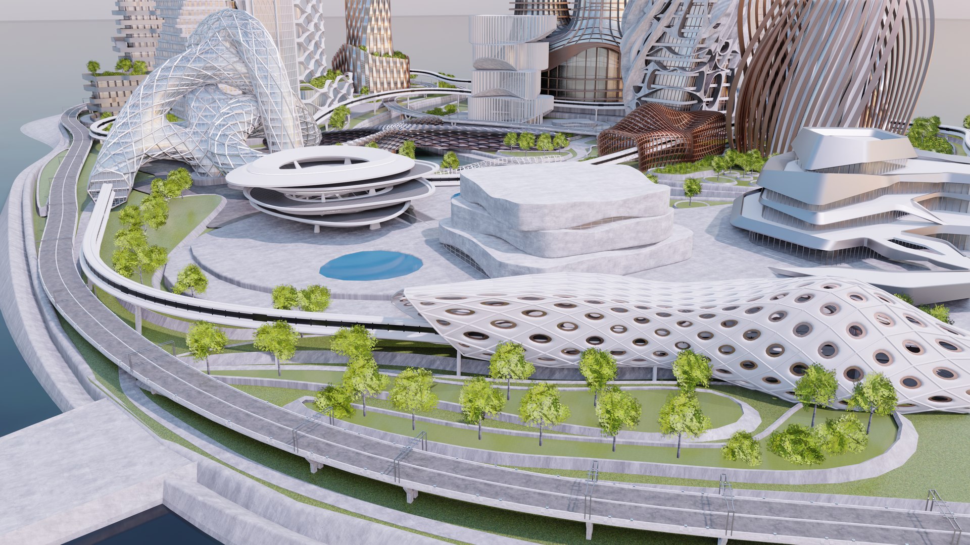 Future City Island Next model - TurboSquid 1950890