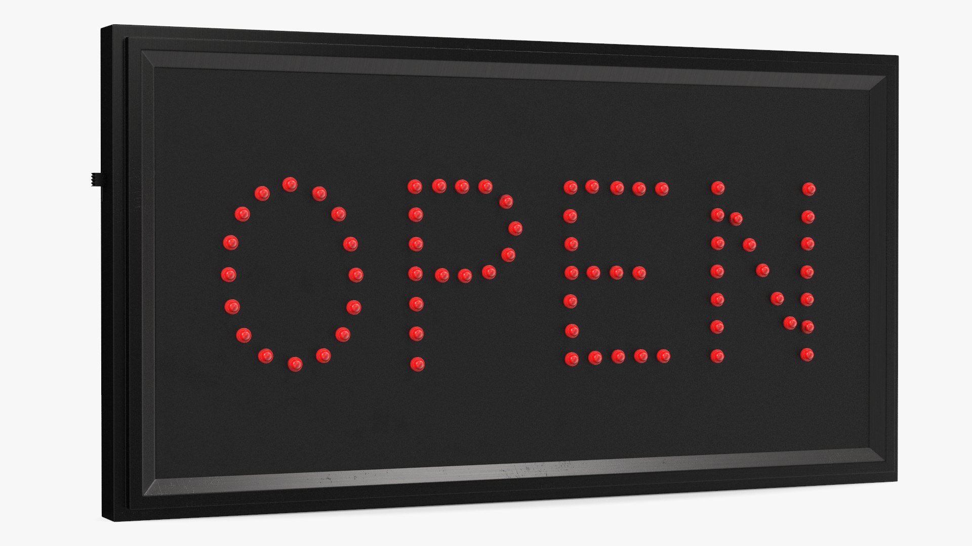 3D Rectangle Open Red LED Sign For Business Display OFF - TurboSquid ...