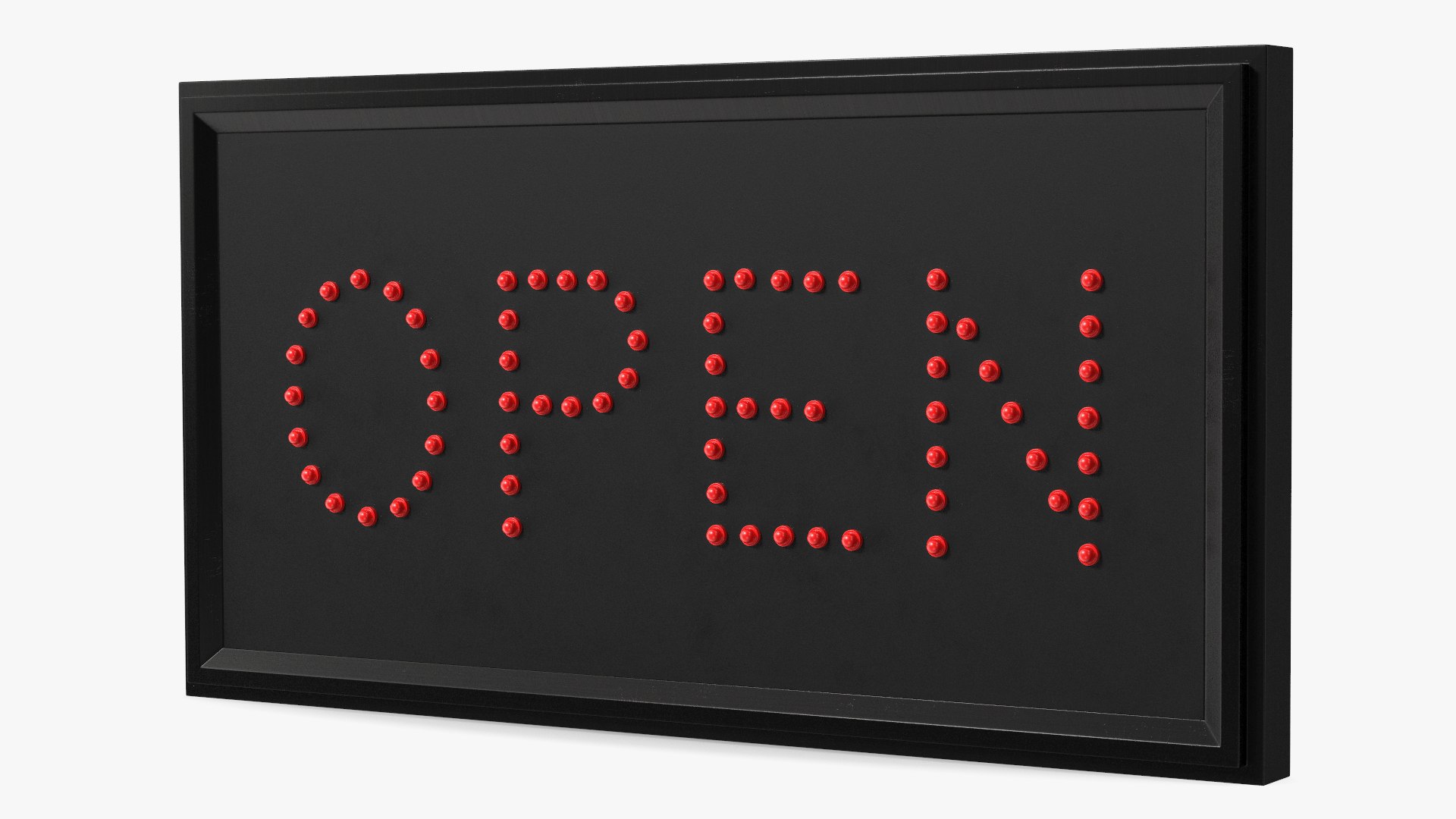 3D Rectangle Open Red LED Sign for Business Display OFF - TurboSquid ...