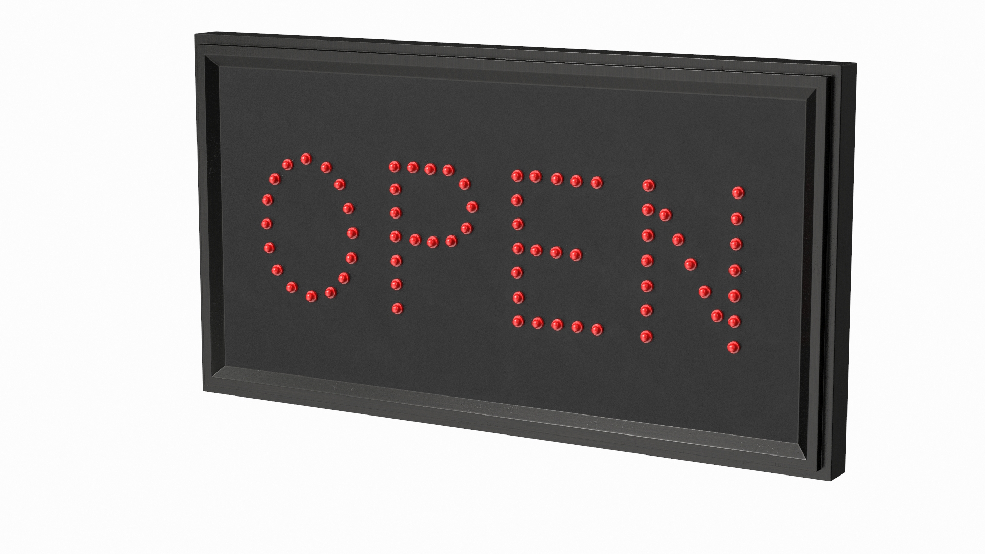 3D Rectangle Open Red LED Sign For Business Display OFF - TurboSquid ...