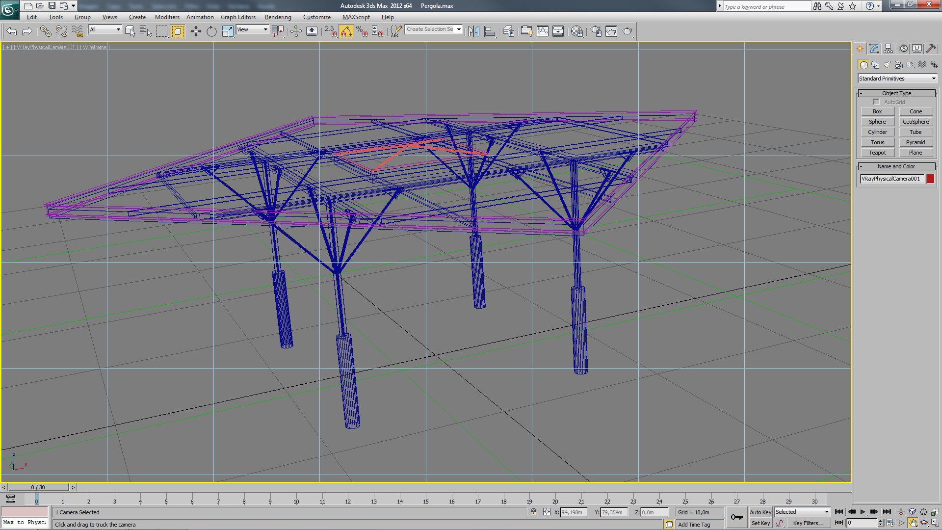 3d Model Structure Gas Station Pergola