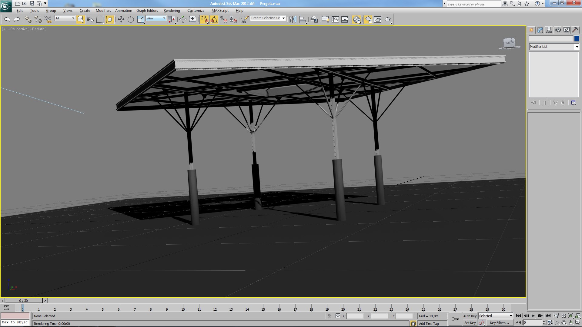 3d Model Structure Gas Station Pergola