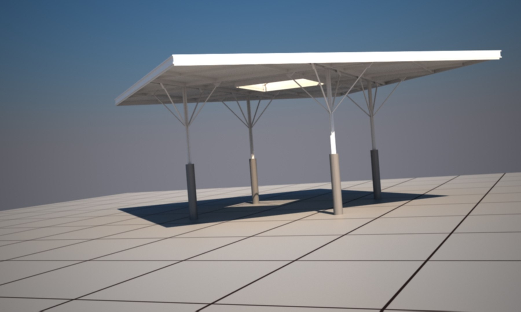 3d Model Structure Gas Station Pergola