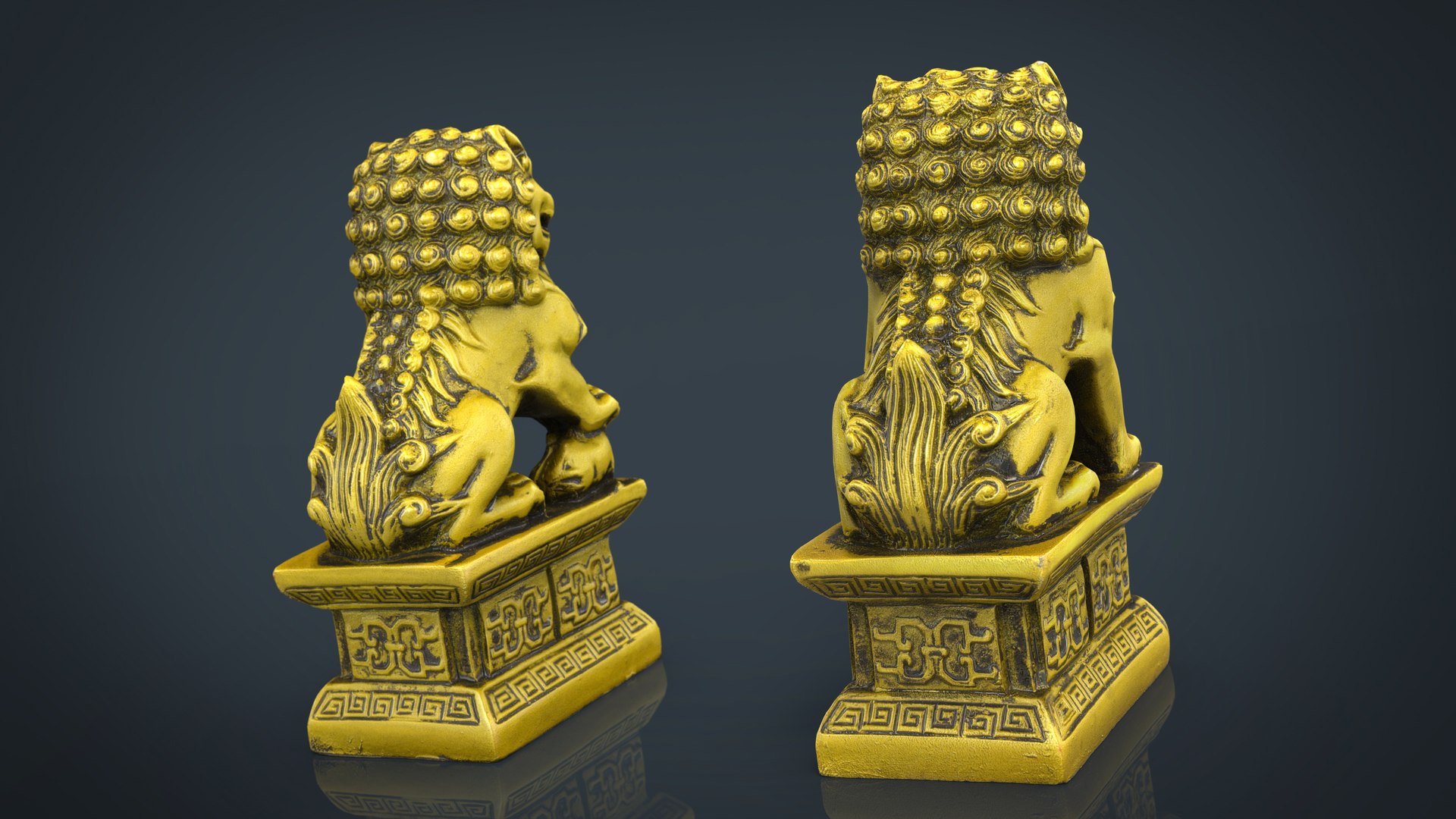 Fu Lions Dogs 3D Model - TurboSquid 1218409