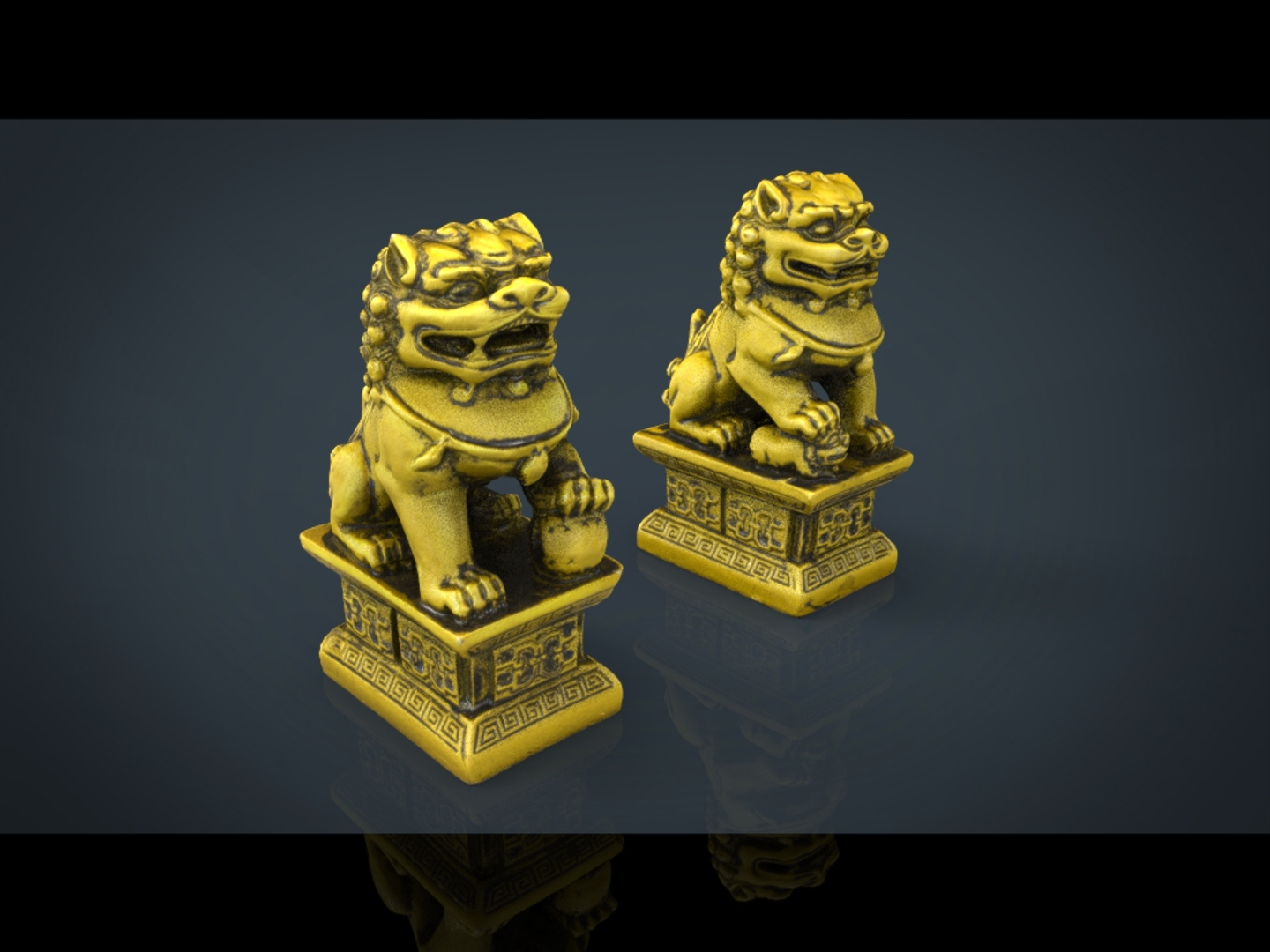Fu Lions Dogs 3D Model - TurboSquid 1218409