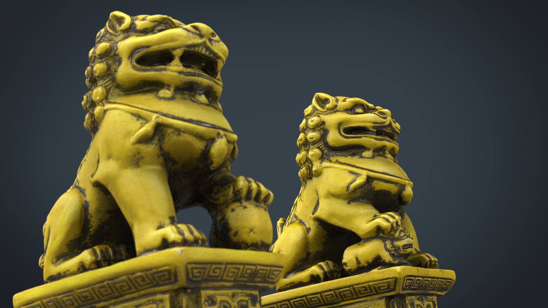 Fu Lions Dogs 3D Model - TurboSquid 1218409