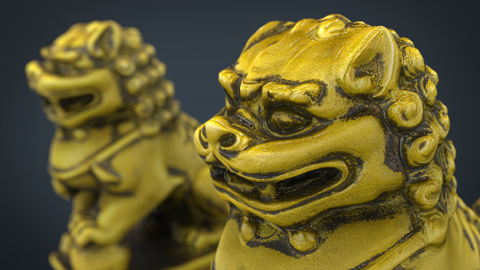 Fu Lions Dogs 3D Model - TurboSquid 1218409