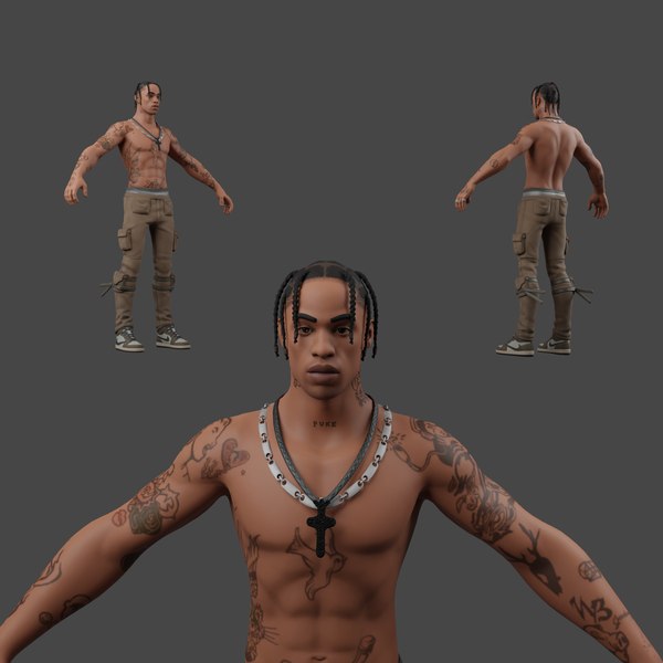 Travis Scott Lowpoly Rigged Modelo 3D - TurboSquid 2033670