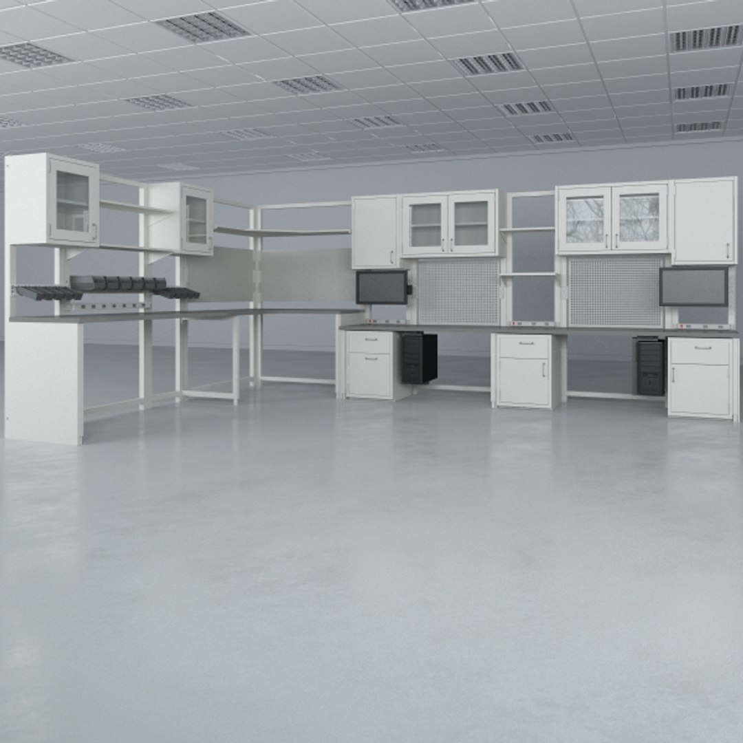 lab furniture typical set 3d obj