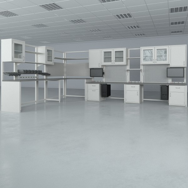 3d scene laboratory equipment hd model